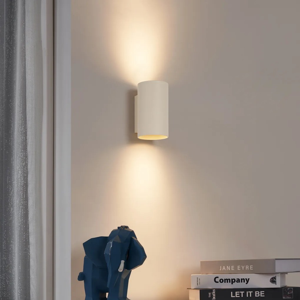 Moderní nástěnná lampa béžová GU10 50mm kulatá 2-světla - Sandy