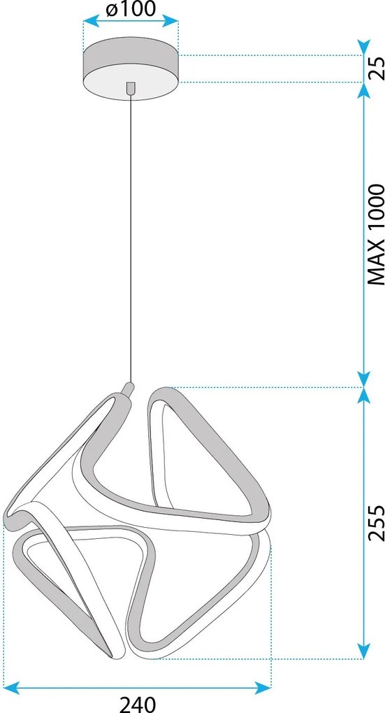 Toolight Toolight, LED stropní svítidlo 25x29cm, 4000K, G067-CP, zlatá lesklá, OSW-08666