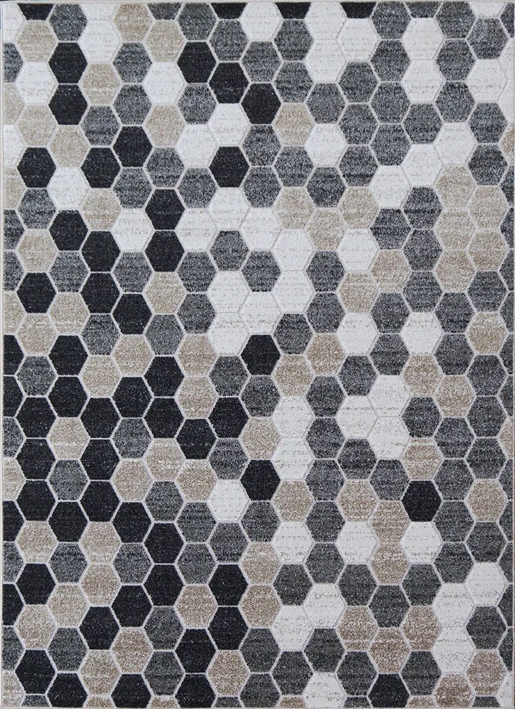 BE Koberec Lagos 1675 BEIGE - béžový šedý černý obdélníkový Rozměr: 80x150 cm