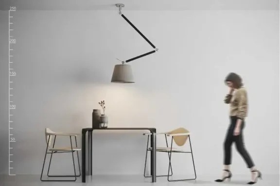 Industriální lustr Zyta M černá/stříbrná