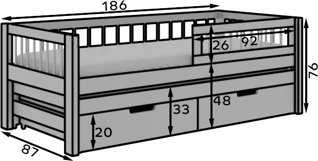 ADRK Furniture Dětská postel Orio