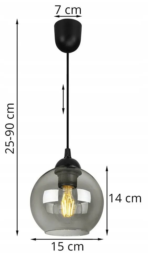 Závěsné svítidlo HAGA, 1x skleněné stínítko (výběr ze 3 barev), LP