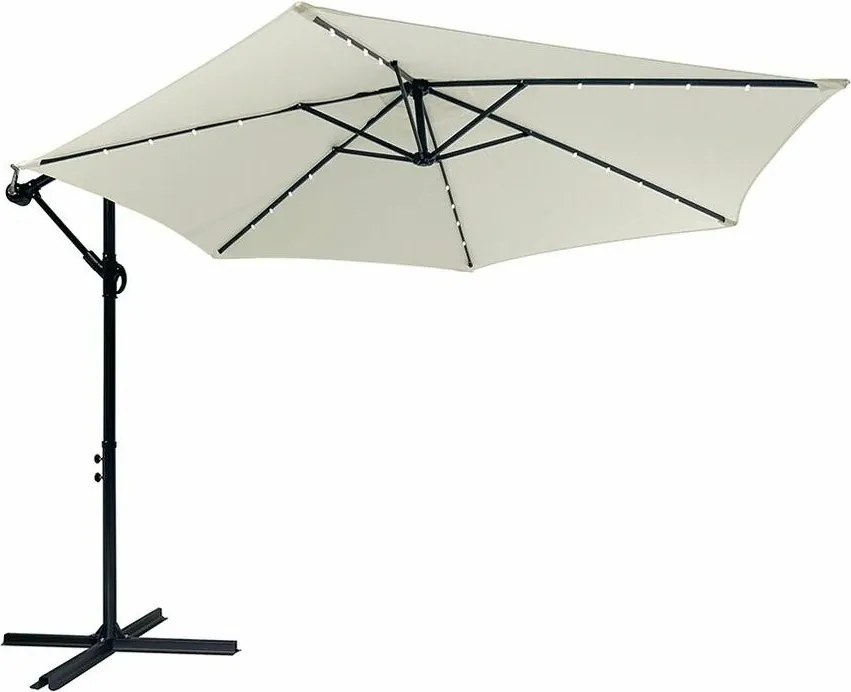Avenberg Velký polohovatelný slunečník Sunny LED 300, béžová