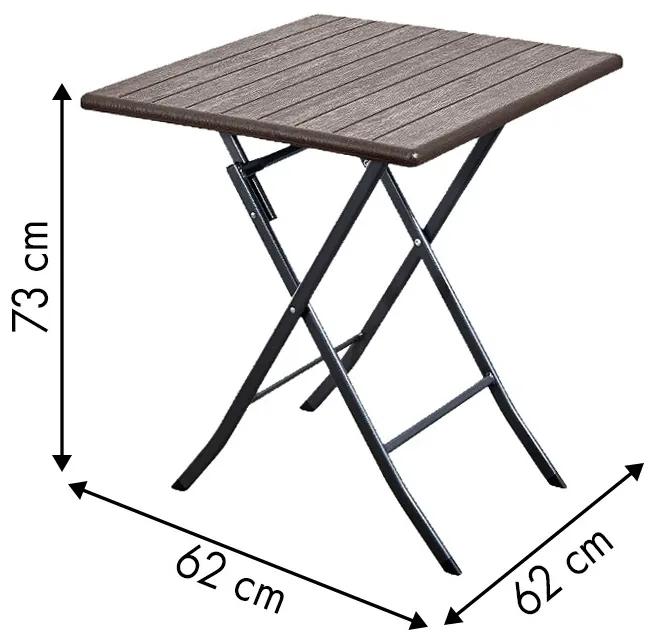 Zahradní konferenční stolek 62 cm hnědý