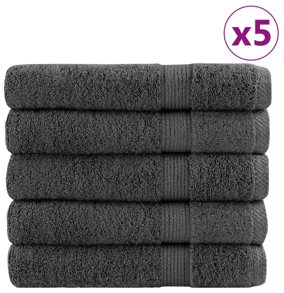 Prémiové ručníky SOLUND 50 ks antracitové 100x200 cm 600 g/m² 137175