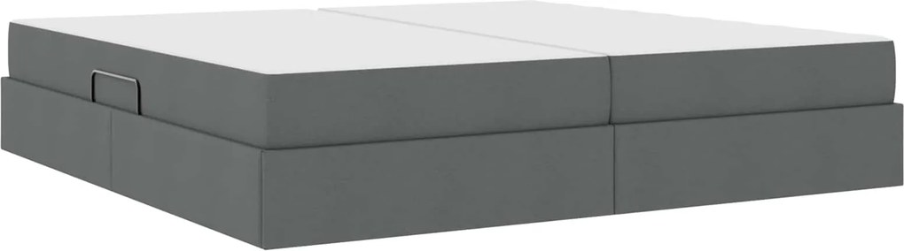 Postel s úložným prostorem a matrací Tmavě šedá 200 x 200 cm 3399683