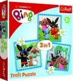 Trefl Puzzle 3v1 Bing Bunny Zábava s přáteli v krabici 28x28x6cm