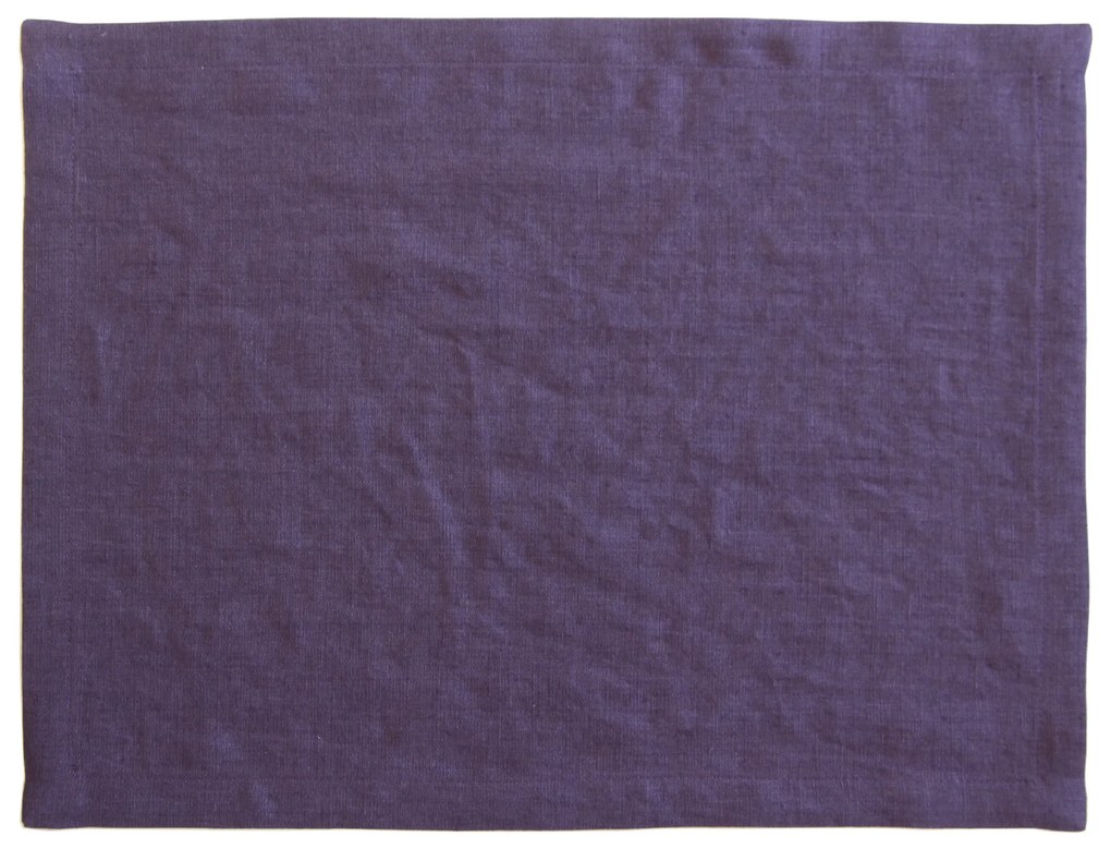 TULULUM Prostírání lněné - tmavě fialové, 45 x 35 cm, 2 ks v sadě