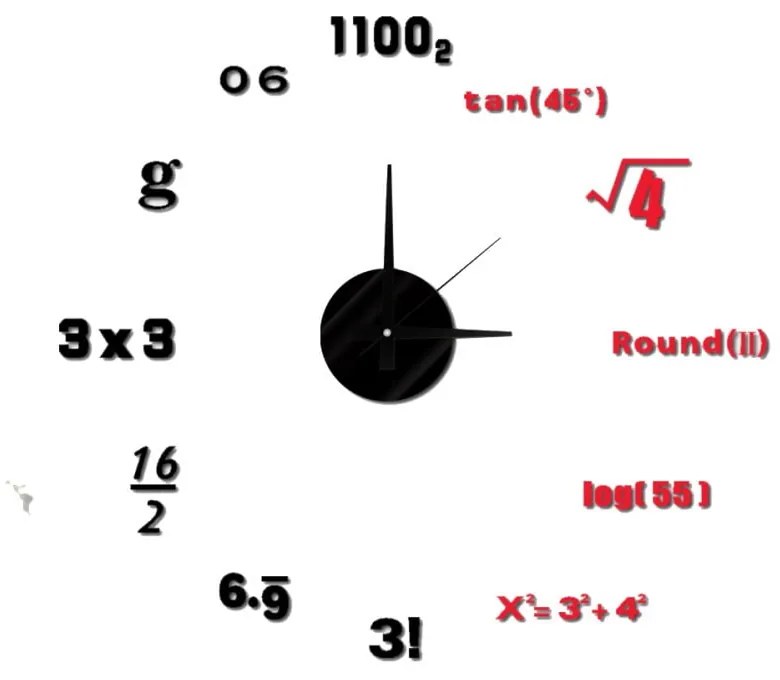 Nástěnné nalepovací hodiny Mauro Ferretti Math, ⌀ 50 cm