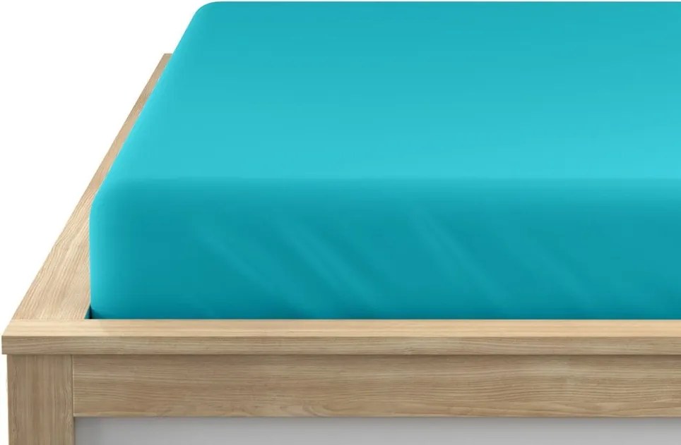 Jersey prostěradlo HIGHFIT tyrkysové 90 x 200 cm