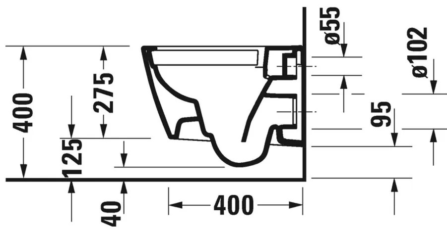 Duravit Viu - Závěsné WC Compact 4,5L, Bílá 2573092000