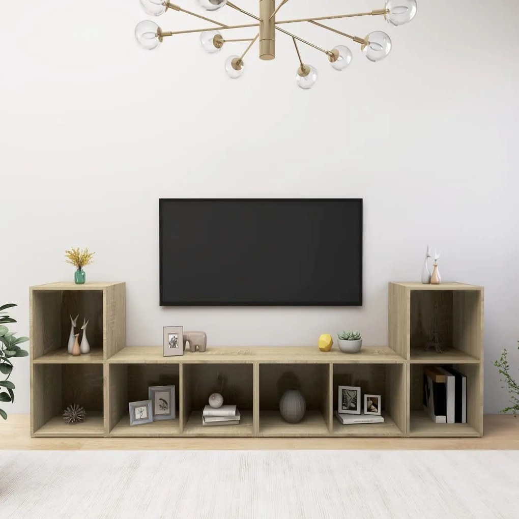 TV skříňky 4 ks dub sonoma 72 x 35 x 36,5 cm kompozitní dřevo 3079973