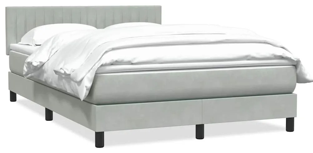 Box spring postel s matrací světle šedá 160x210 cm samet 3316407