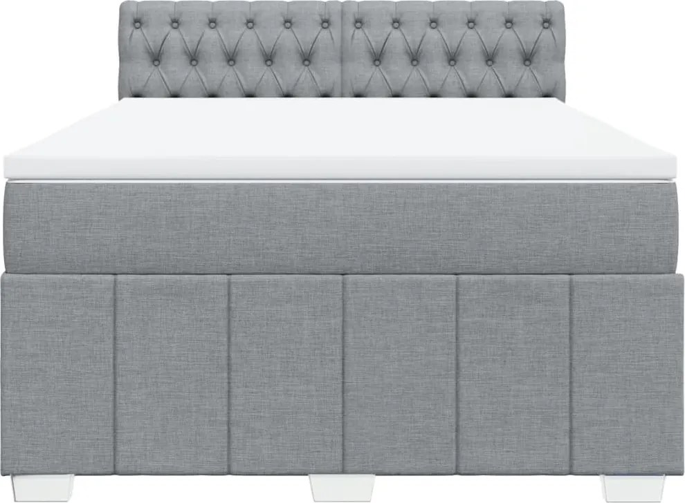 Box spring postel s matrací světle šedá 160 x 200 cm textil 3289426
