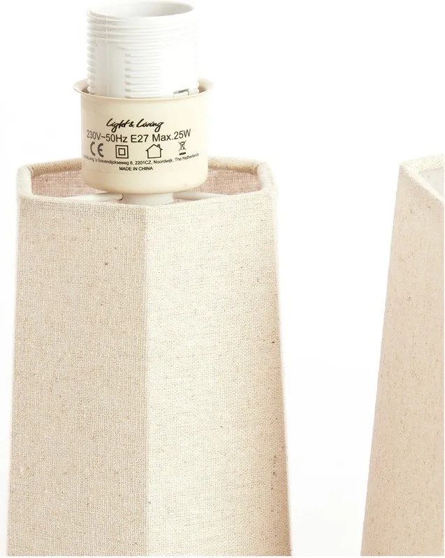 Krémová stolní lampa s textilním stínidlem (výška 50 cm) Musabo – Light & Living