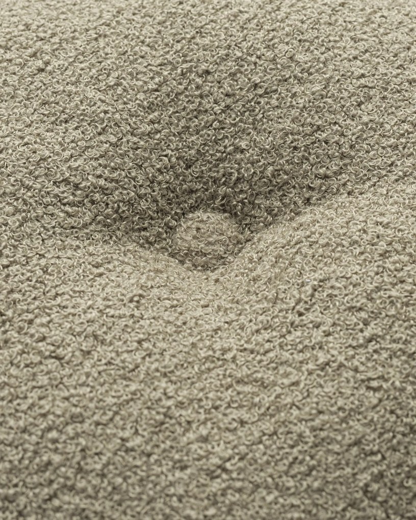 Sametový polštář s knoflíkem barva béžová látka pletený vzor