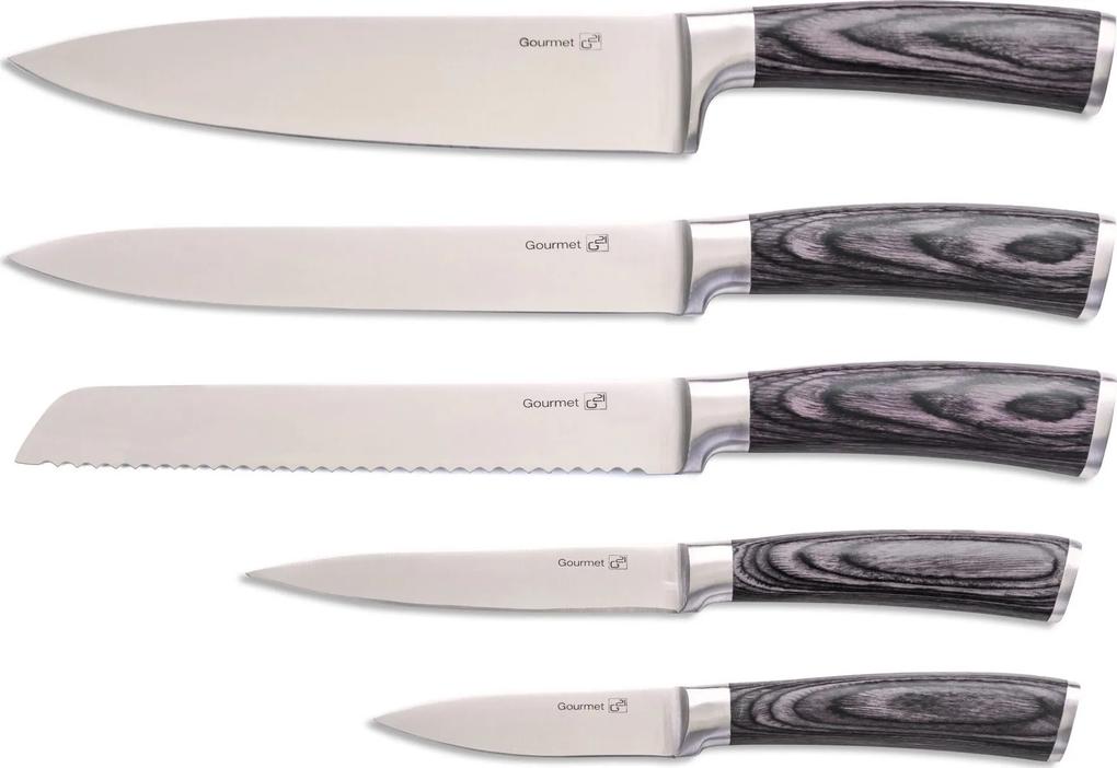 Sada nožů G21 Gourmet Rustic 5 ks + bambusový blok [6002237]
