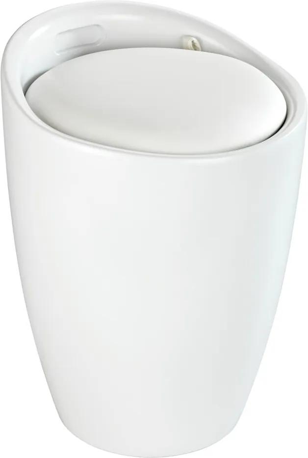 Bílá koupelnová stolička s vyjímatelným košem na prádlo Wenko Candy | BIANO