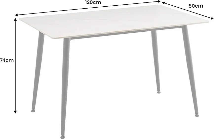 Keramický jídelní stůl Garold 120 cm bílý