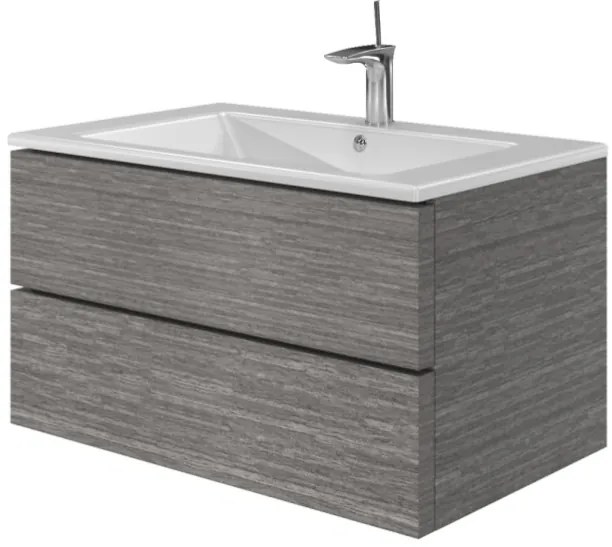 Kingsbath Rimini Graphite Oak 80 koupelnová skříňka s umyvadlem