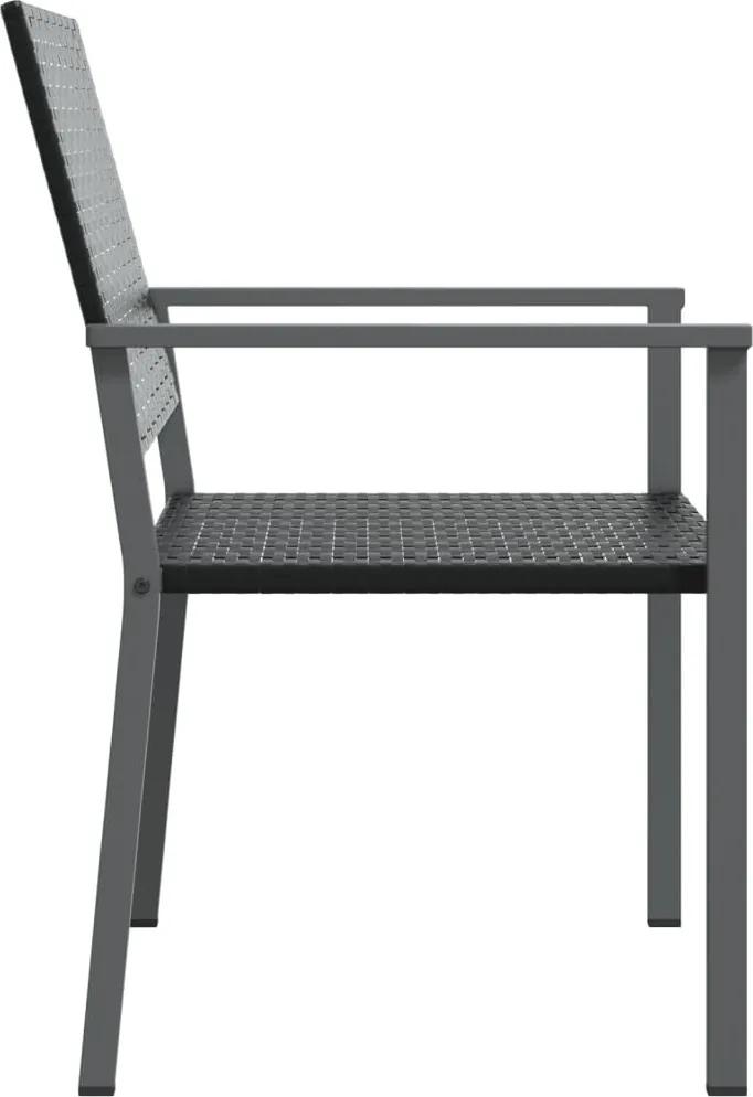 vidaXL Zahradní židle 6 ks černé 54 x 62,5 x 89 cm polyratan [3187084]