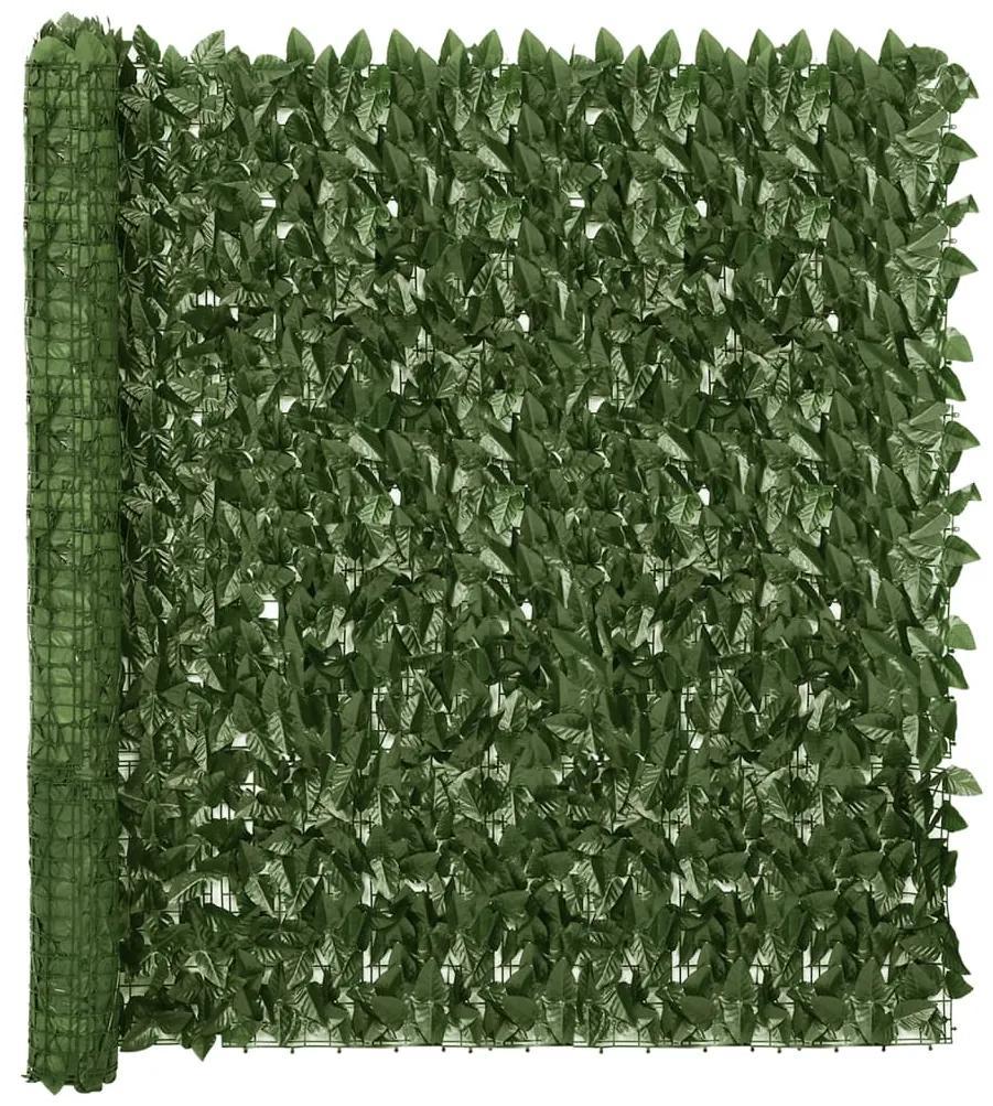 vidaXL Balkonová zástěna s tmavě zelenými listy 200 x 150 cm
