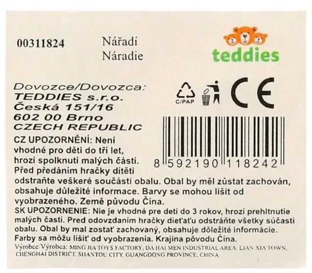 Teddies Nářadí plast 10ks v sáčku 18x34x6cm