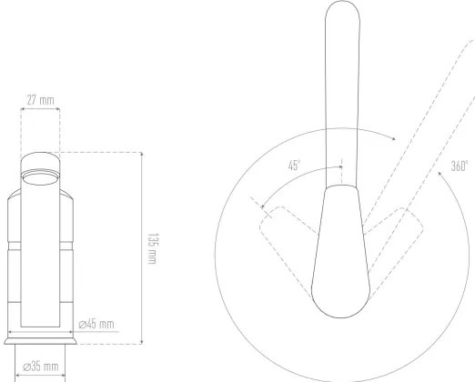 ALVEUS 1130434 - Dřezová baterie NINA 13,5 cm granit/černá