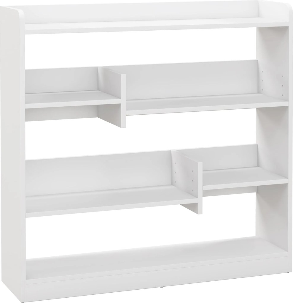 HOMCOM Knihovna s Úložným Prostorem rozměr 90Š x 24H x 91V cm 4 Úrovně 3 Zadní Panely Dřevovláknité Desky Bílá