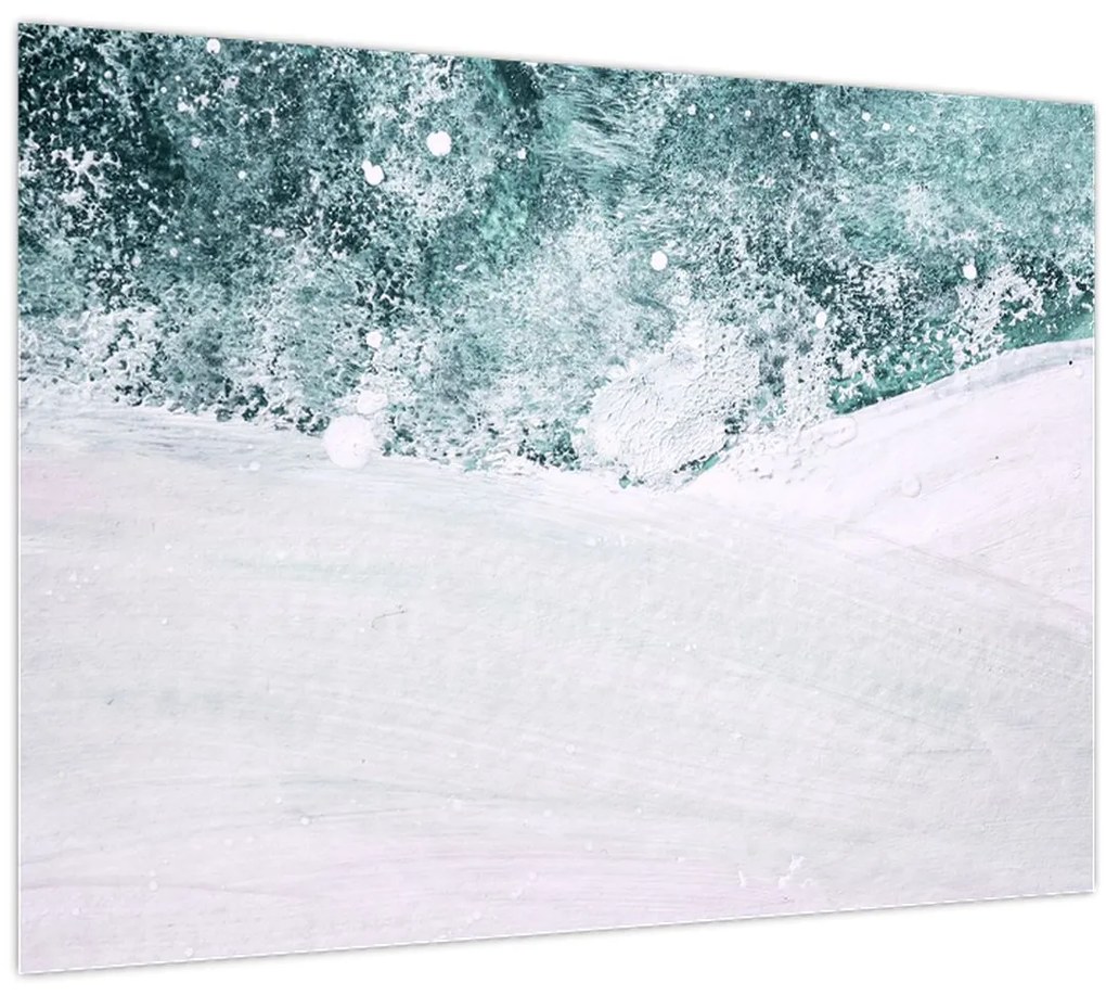 Skleněný obraz - Tyrkysová abstrakce (70x50 cm)