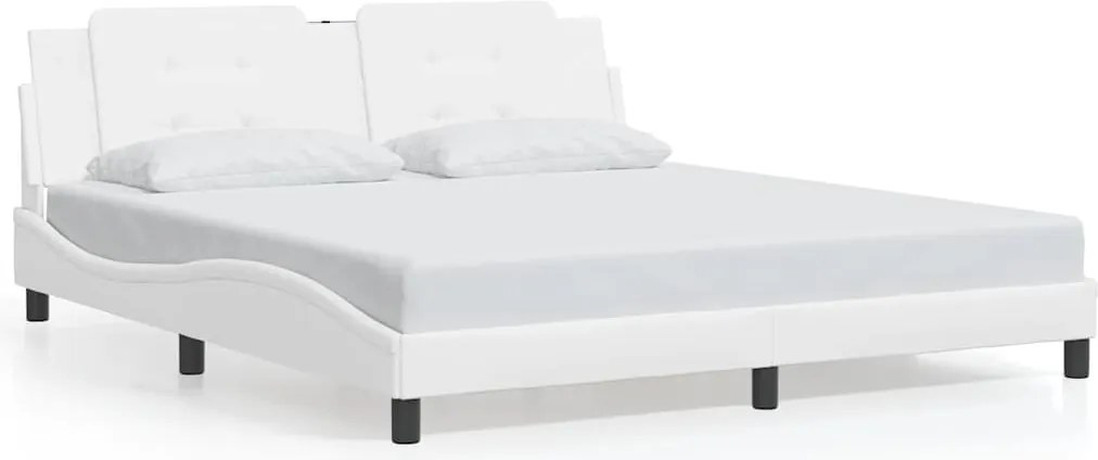 Rám postele bez matrace Zadar bílý 180x200 cm umělá kůže 3208199