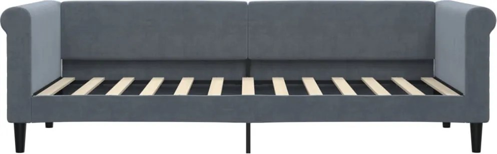 Válenda s přistýlkou a zásuvkami tmavě šedá 80 x 200 cm samet 3197813