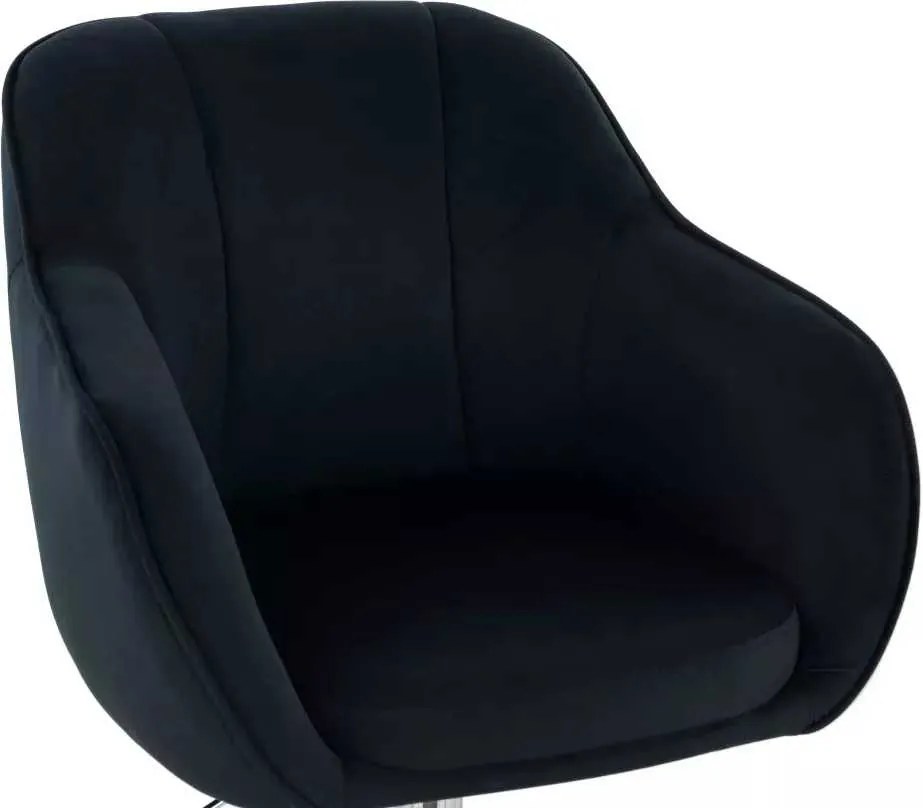 LuxuryForm DESIGN Barová židle AVOLA VELUR na zlaté kulaté podstavě - černá