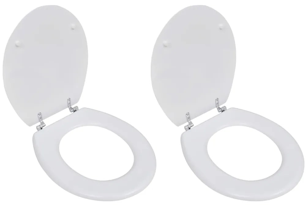 WC sedátka s víkem 2 ks MDF bílá 275907