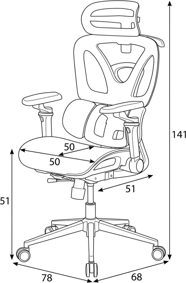 Kancelářská ergonomická židle PORTE II — síťovina, černá