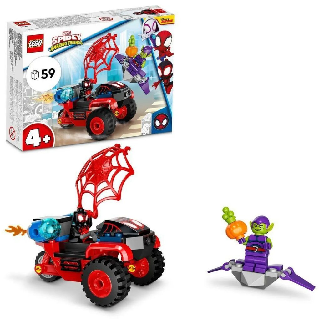 Lego stavebnice lego marvel 10781 miles morales: spider-man a jeho techno tříkolka