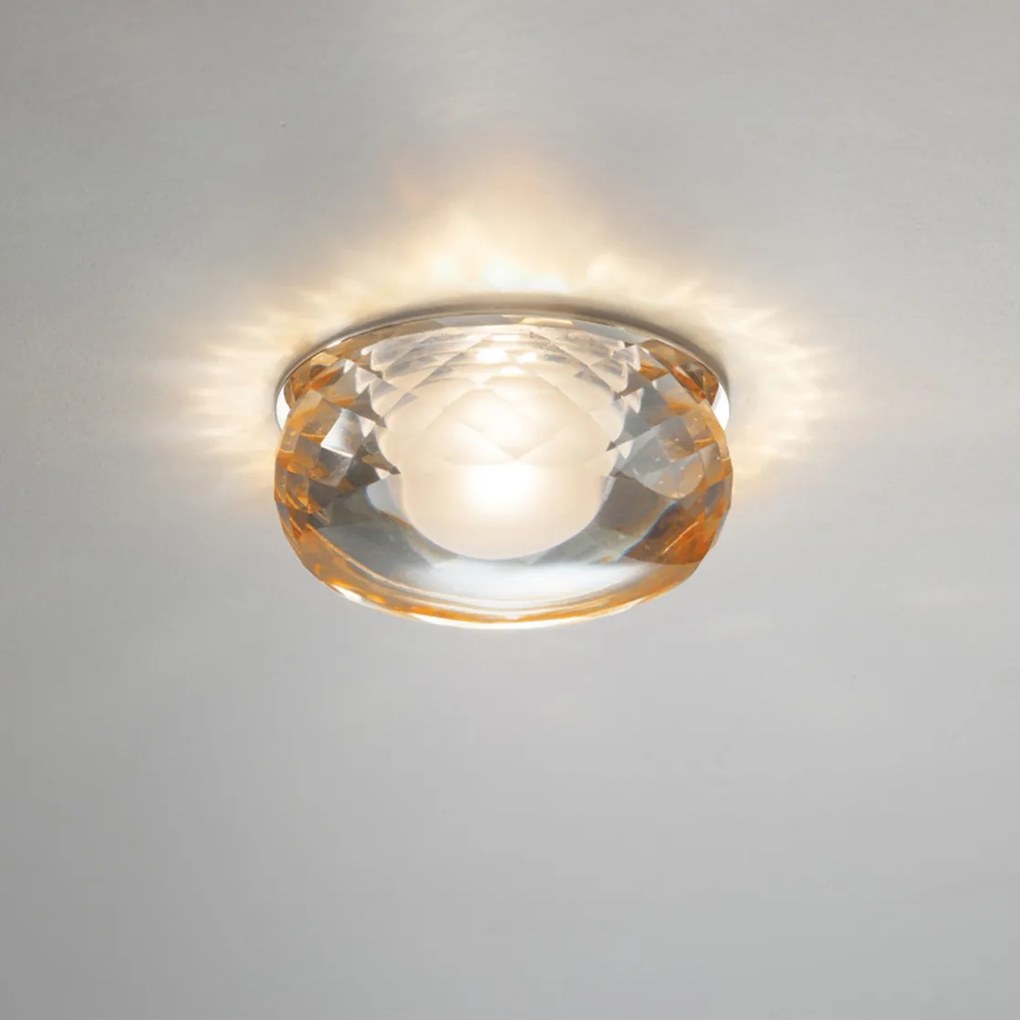 Axo light FAFAIRYXAMCRLED Fairy, designové zápustné svítidlo, 1x6,6W LED, ambrové sklo, prům. 9cm