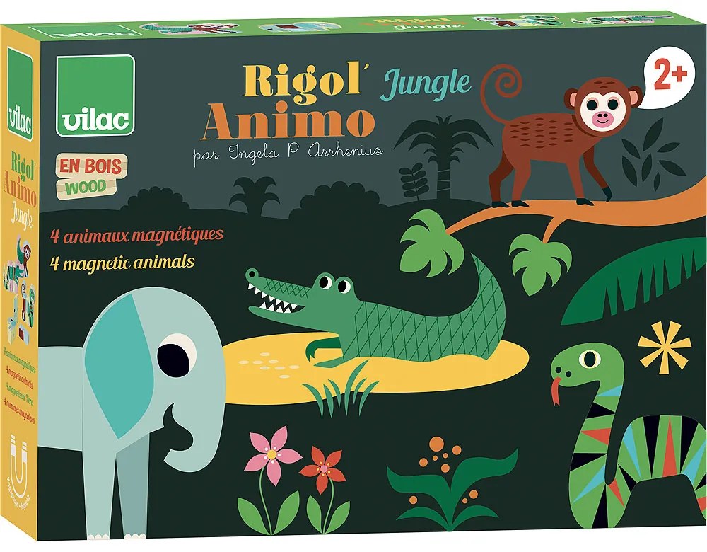 Vilac Dřevěné magnetické puzzle zvířátka Jungle