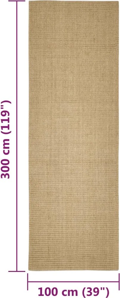 Sisalový koberec pro škrabací sloupek 100 x 300 cm 3203425