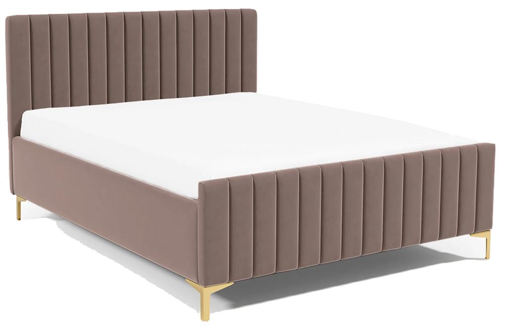 Eka Čalouněná postel SUTRA+ 160x200 cm Barva látky Trinity: (2304) Béžová, Úložný prostor: S dřevěným rámem úložného prostoru