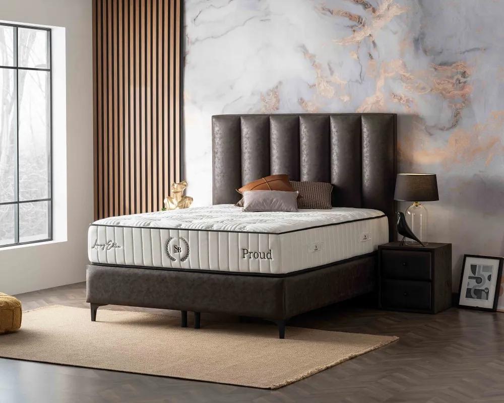 Čalouněná postel PROUD NEW s matrací - černá 90 × 200 cm
