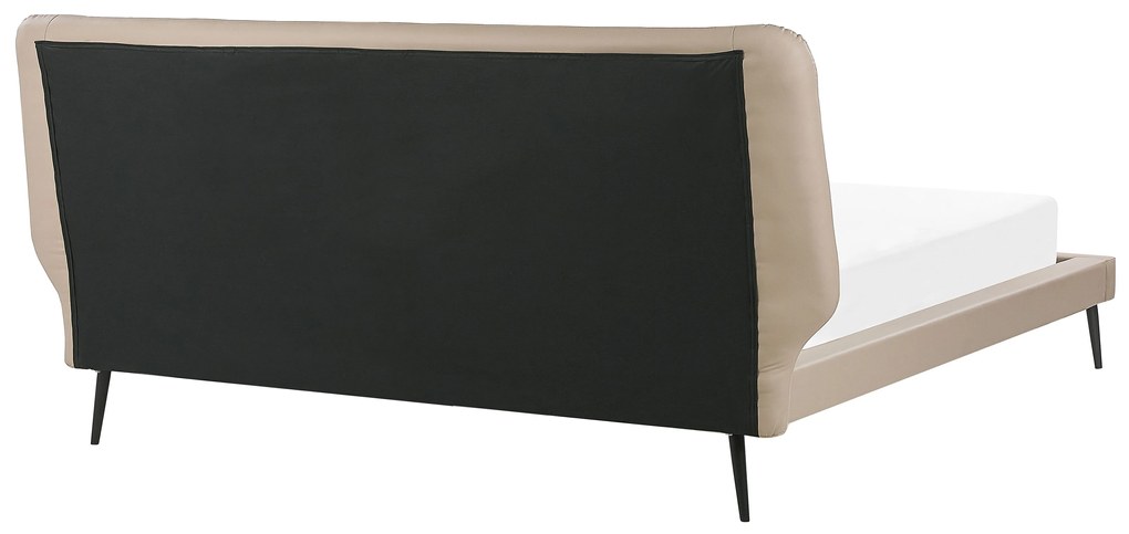 Eko kožená postel 180 x 200 cm béžová ESSONNE Beliani