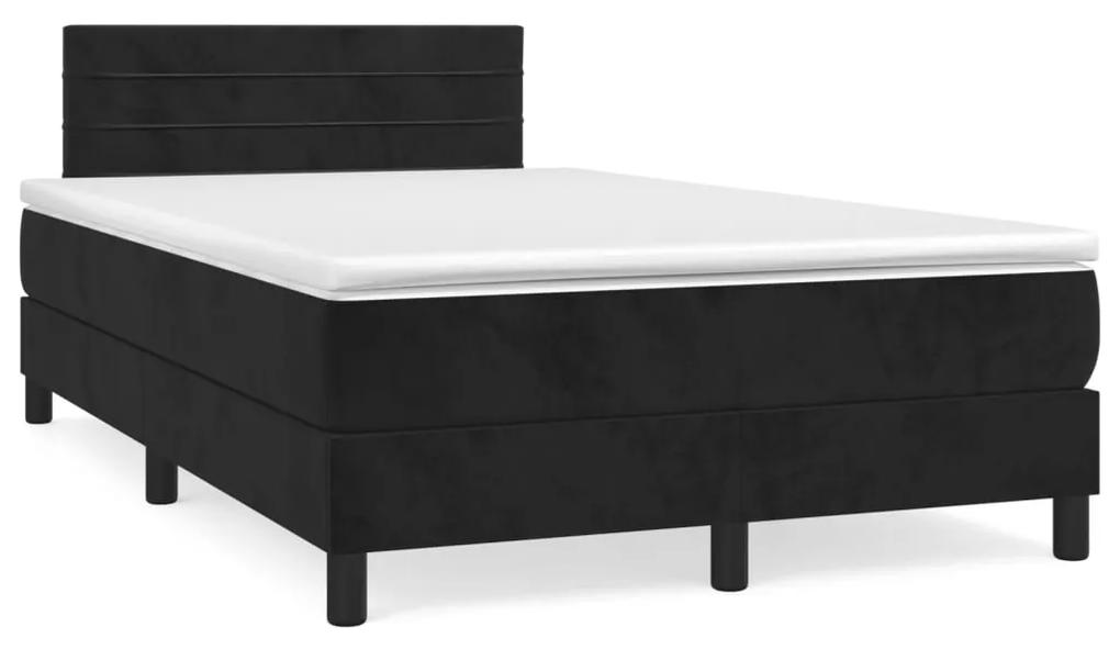 Box spring postel s matrací černá 120 x 190 cm samet,  3269845