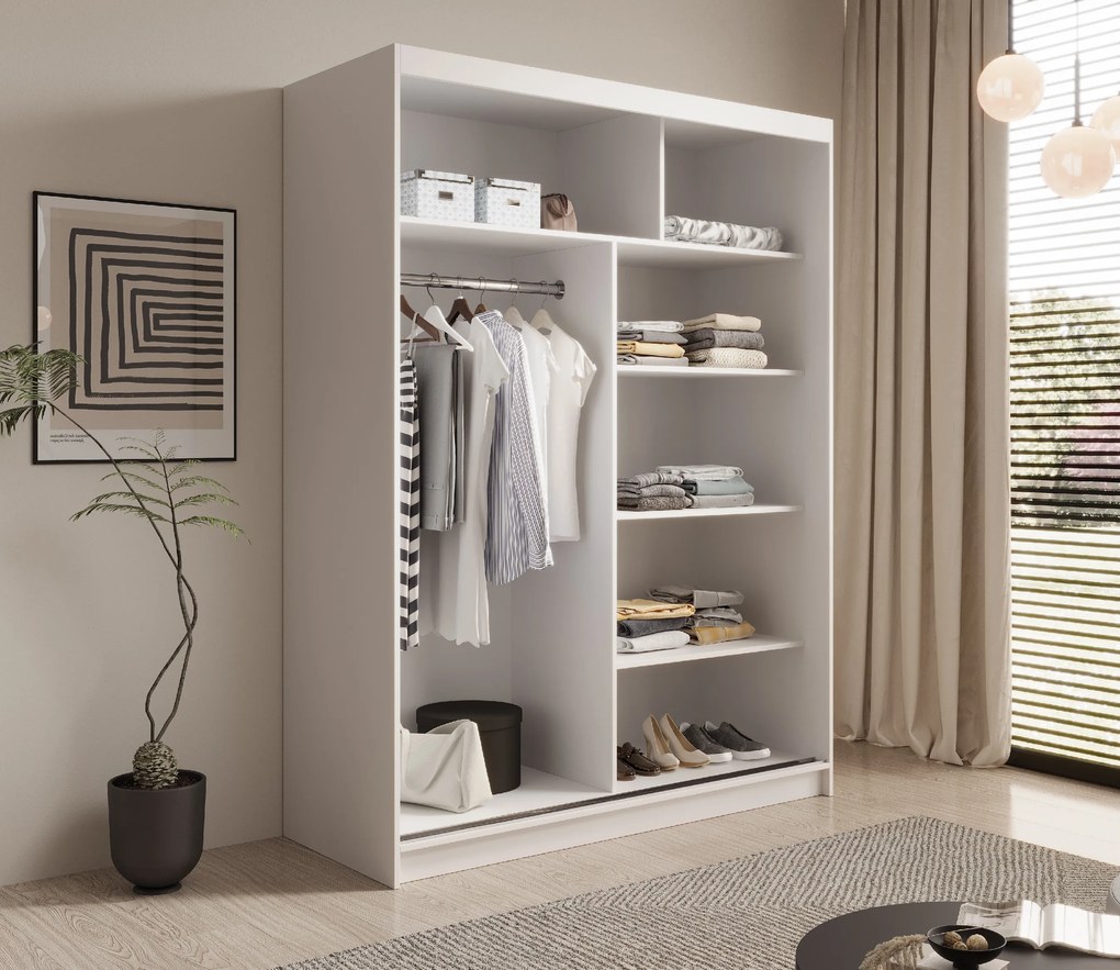 ADRK Furniture Posuvná skříň Calma 150 ADRK-SW-CAL-150-WB