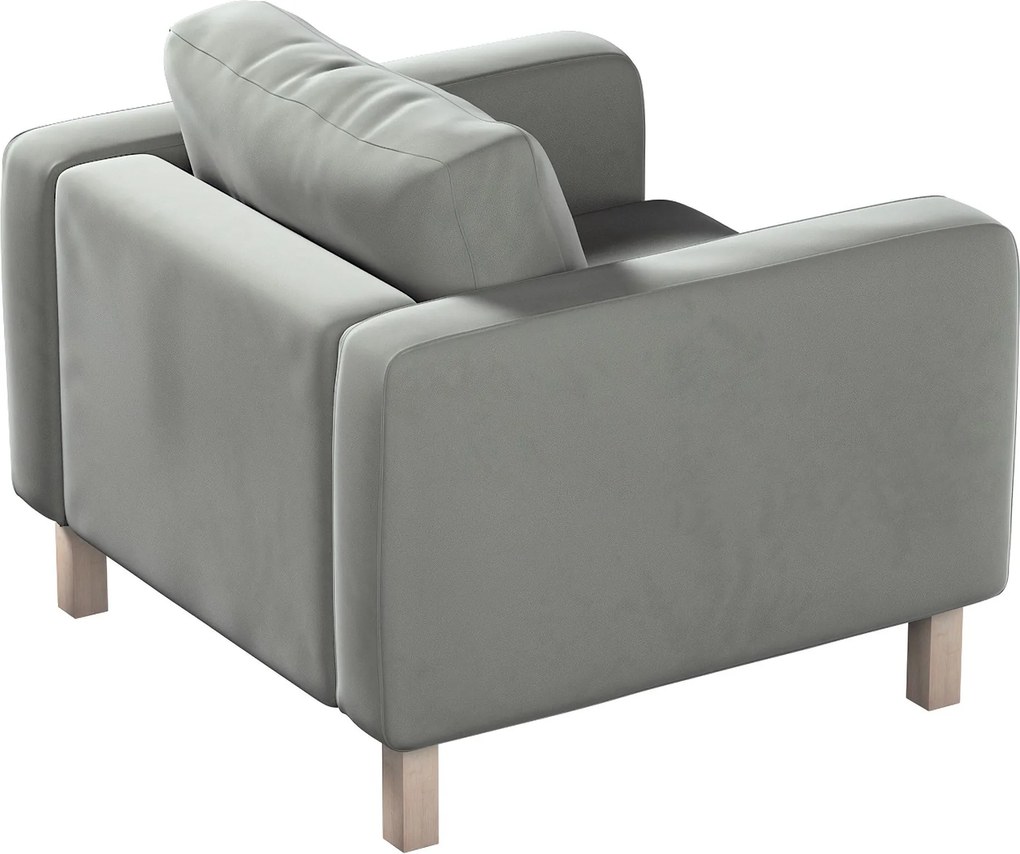 Potah na křeslo IKEA Karlstad, krátký barva šedá látka lesklé, sametová