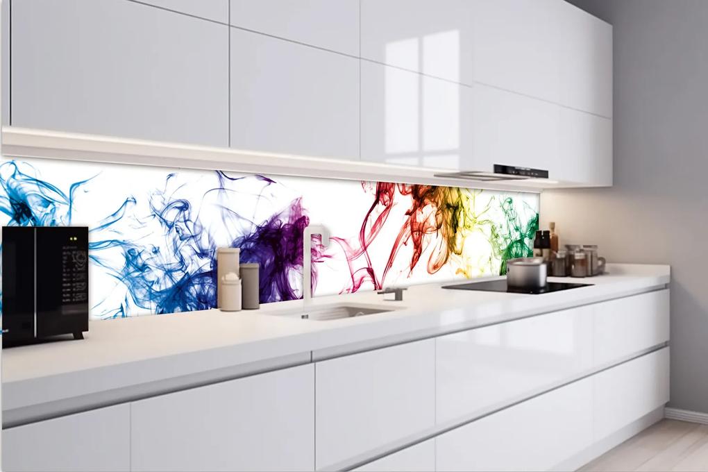DIMEX | Fototapeta do kuchyně Detail inkoustu ve vodě KI-420-287 | 420 x 60 cm | vícebarevná, bílá