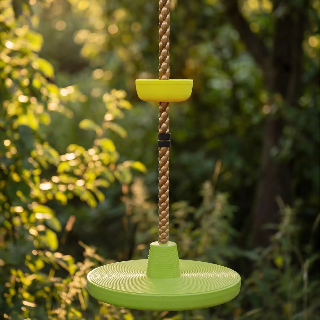 AIYAPLAY Ninja Line dětská slackline sada s houpačkou a stupínky — venkovní herní sada pro děti 3–8 let, zelená