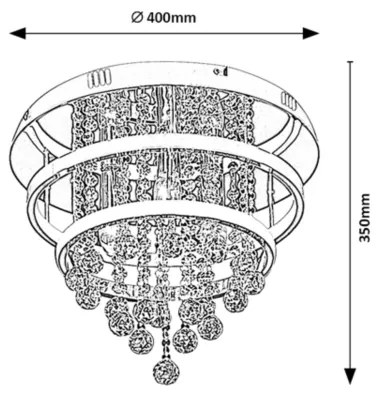 Rabalux 2237 - Křišťálový přisazený lustr PALLAS LED/32W/230V + 3xE14/40W