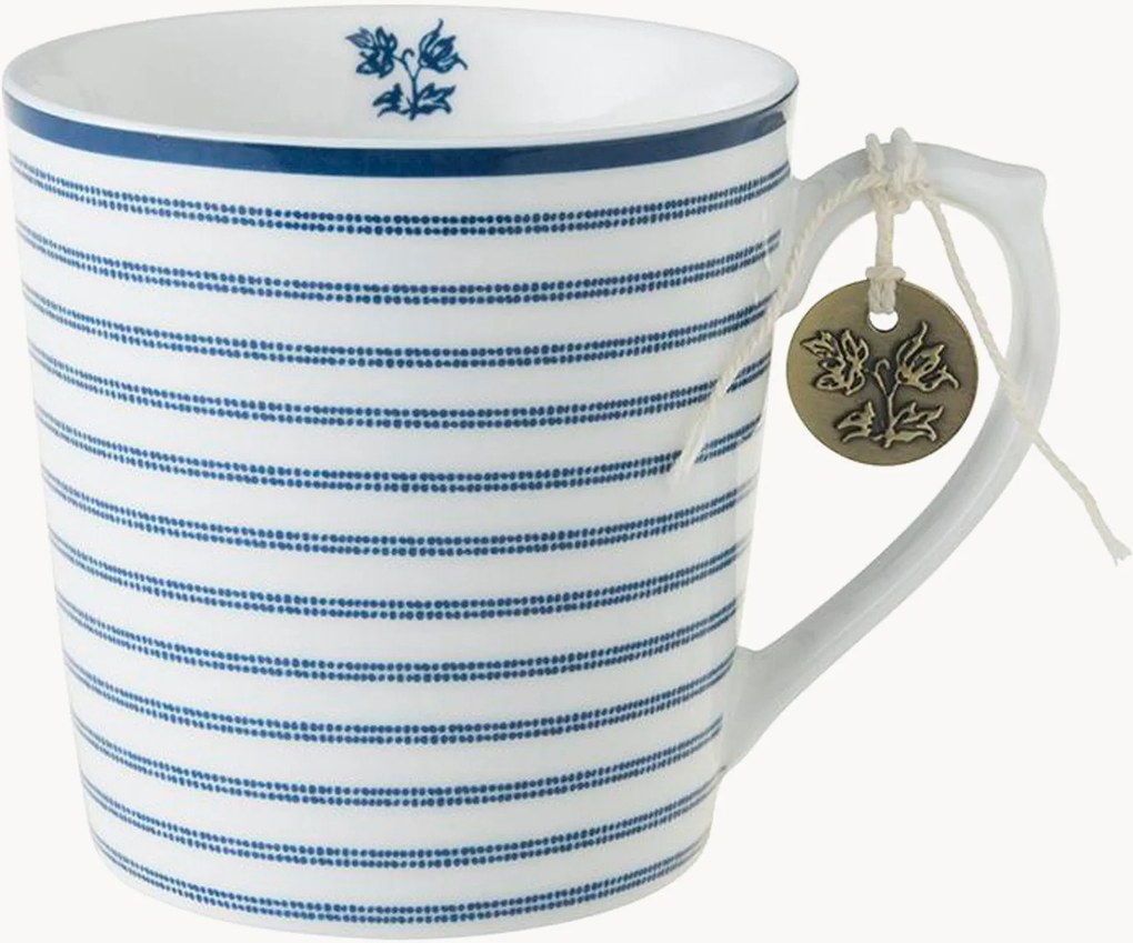 Sada porcelánových hrnků Candy Stripe, 4 díly