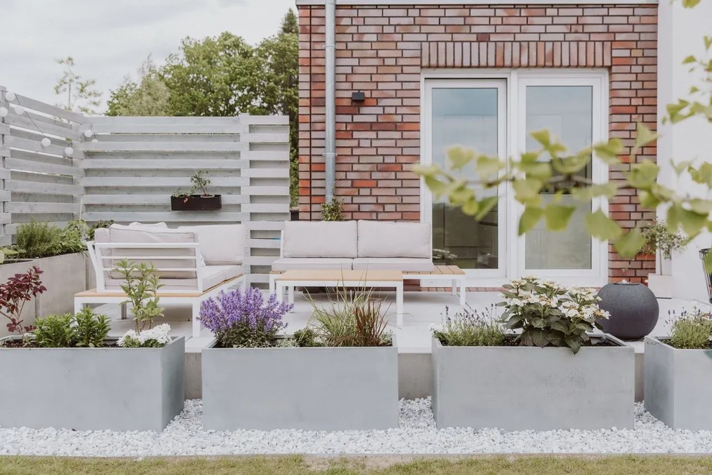 Truhlík MAXI, sklolaminát, šířka 100 cm, beton design